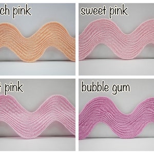 5 Yards Pink Jumbo Rick Rack Trim, Pink Rick Rack, Jumbo Ric Rac, Rick ...