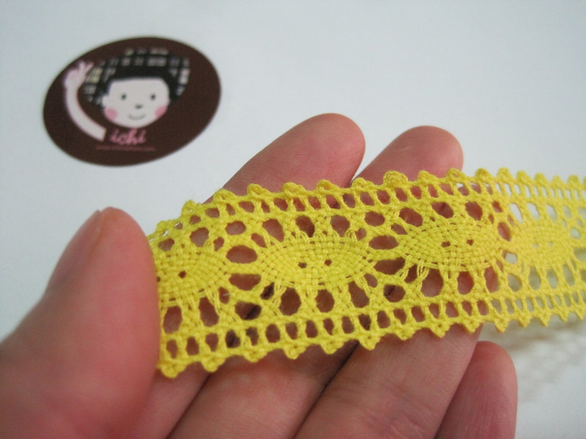 5 yards 1 Yellow Crochet Lace Trim Lace Trim Crochet | Etsy