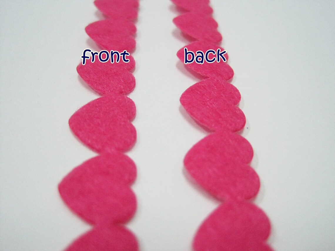 5 yards Felt Heart Trim Pink Heart Trim Felt trim Sewing | Etsy
