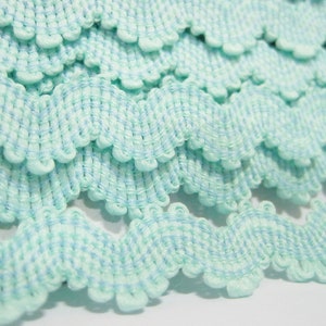 5 Yards Mint Elastic Rick Rack Trim, Elastic Trim, Ric Rac Trim, Rick ...