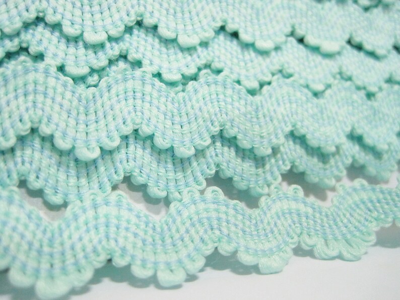 5 Yards Mint Elastic Rick Rack Trim Elastic Trim Ric Rac - Etsy