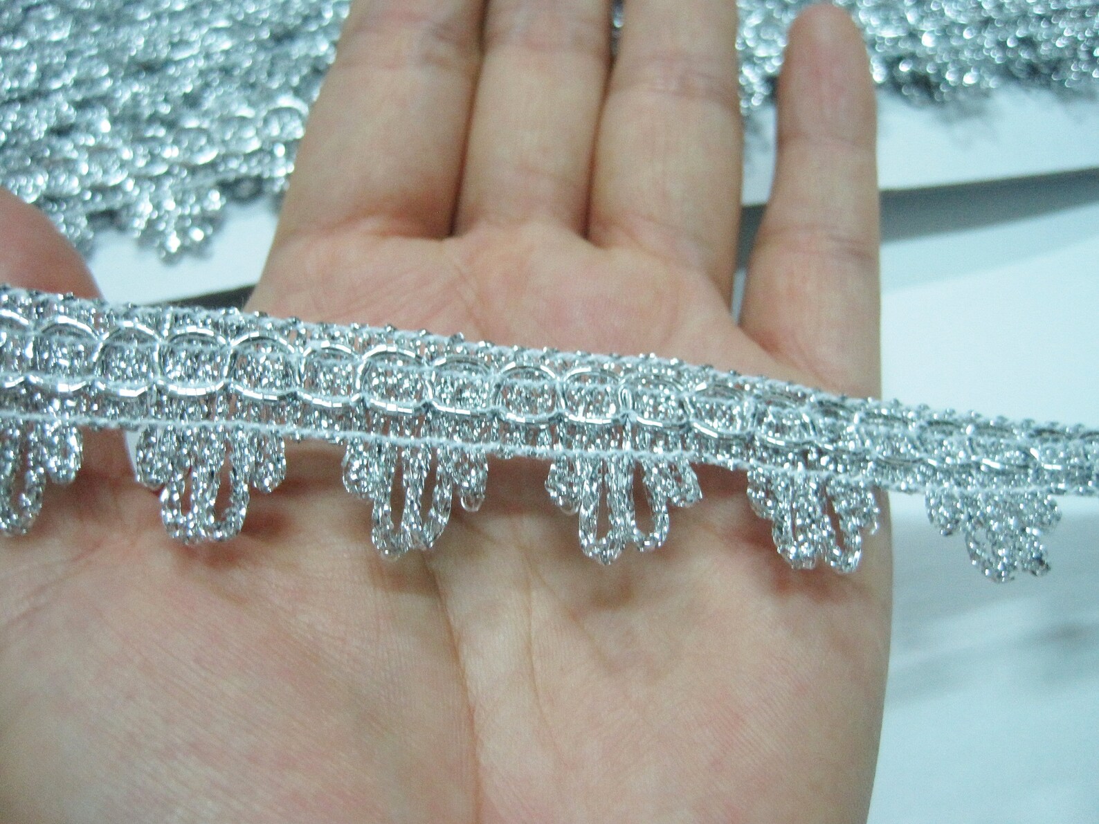 5 Yards 7/8 Silver Metallic Lace Silver Lace Silver | Etsy