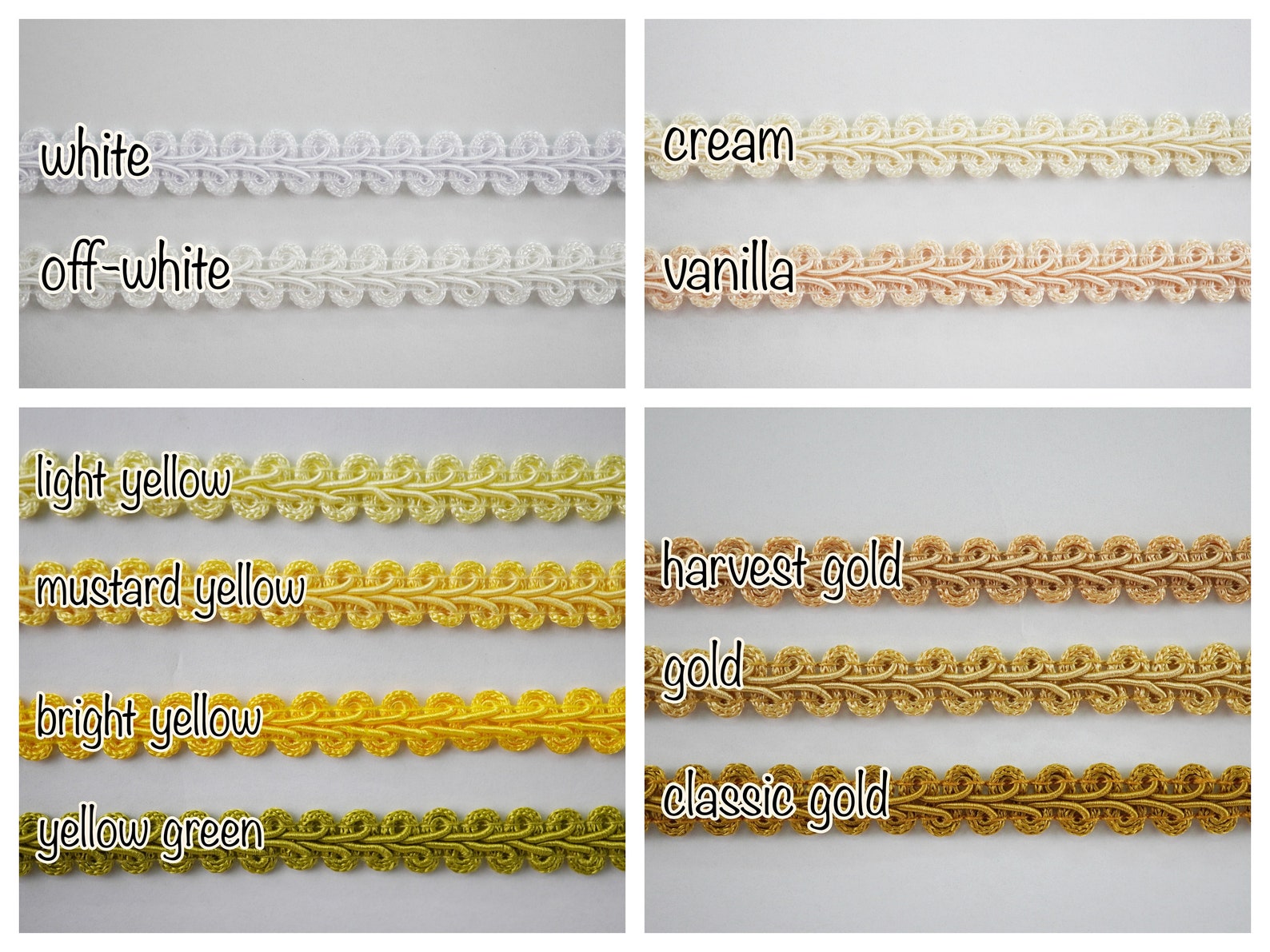 1 Pack (18 Yards) Gimp Braided Trim 3/8"-wide, Gimp Braid, Braided Cord ...