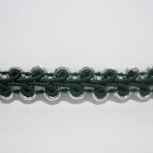 5 Yards 1/4" Forest Green Gimp Braided Silver Edge - Etsy