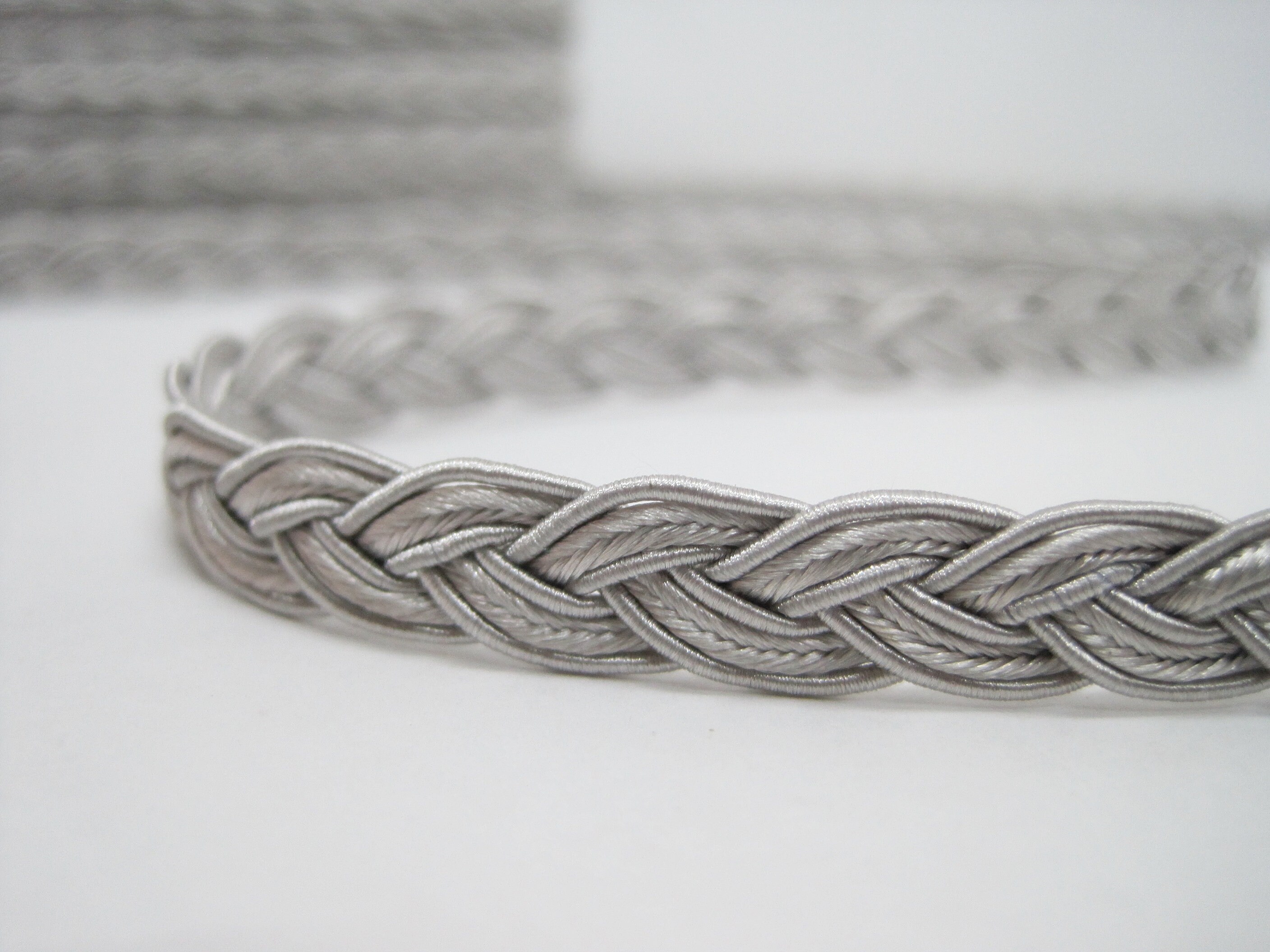 5 Yards 1/4 Silver Braided Cord Silver Cord Flat | Etsy
