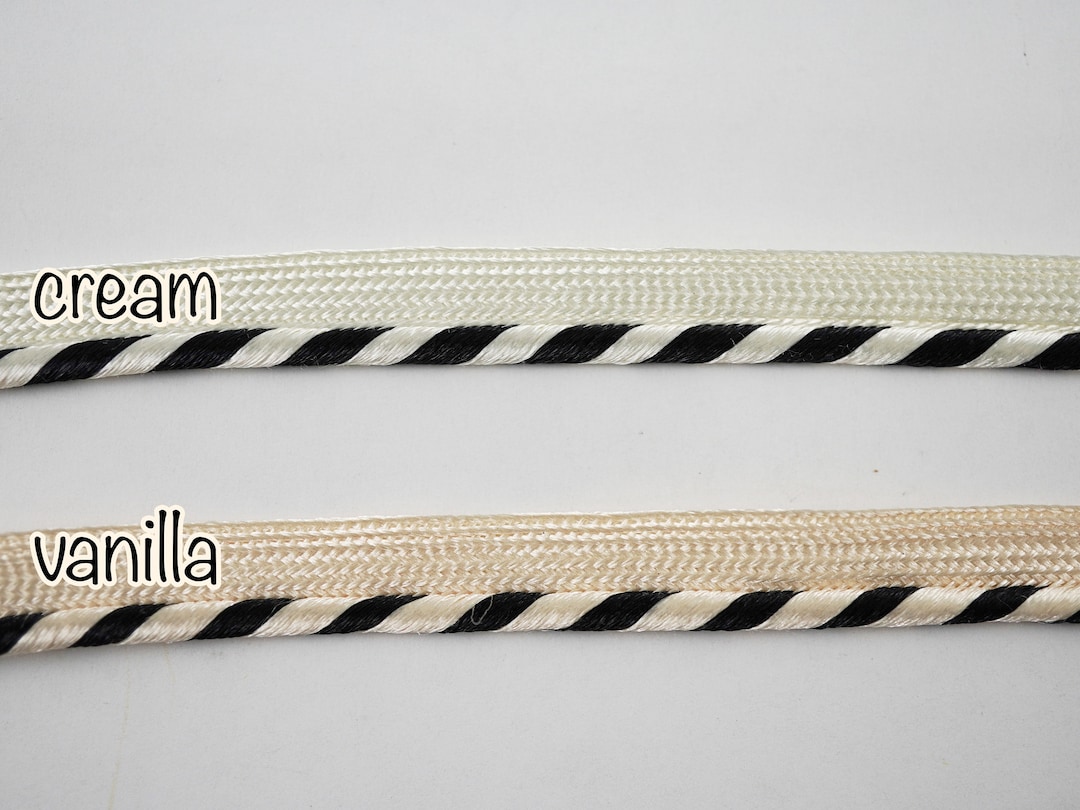 5 Yards Cream-black Lip Cord Piping, Edge Piping, Decorative Edging ...