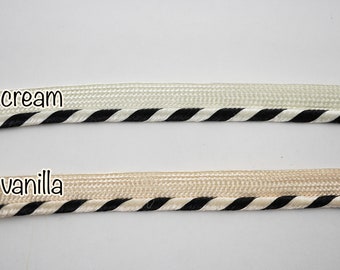 1 YARD — Black White Lip Cord Piping, Edge Piping, Decorative Edging ...