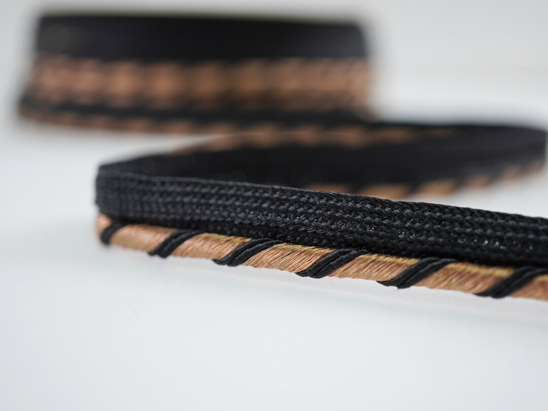 5 Yards Black Brown Metallic Lip Cord Piping, Edge Piping, Decorative ...