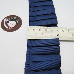1 Yd 2" Blue Grosgrain Box Pleated Trim, Box Pleated Trim, Box Pleated ...