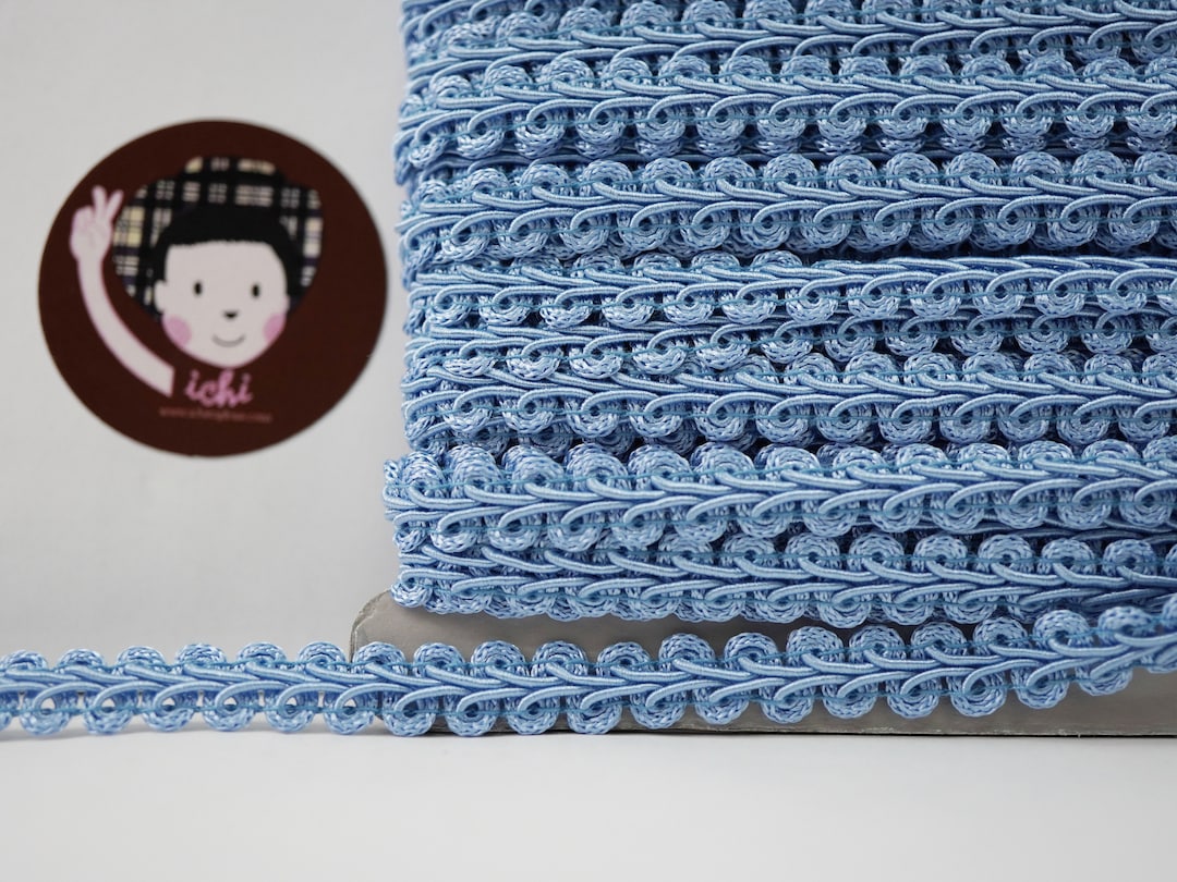 5 Yards 3/8" Sky Blue Gimp Braided Trim, Gimp Braid, Braided Cord ...