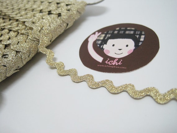 5 Yards Light Gold Metallic Rick Rack Gold Trim Gold Rick | Etsy