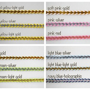5 Yards Pink-gold/silver Metallic Braid, Flat Braided, Metallic Braid ...