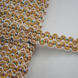 5 Yards 5/8" Silver/gold Metallic Braid, Gold Lace, Gold Braided Trim ...