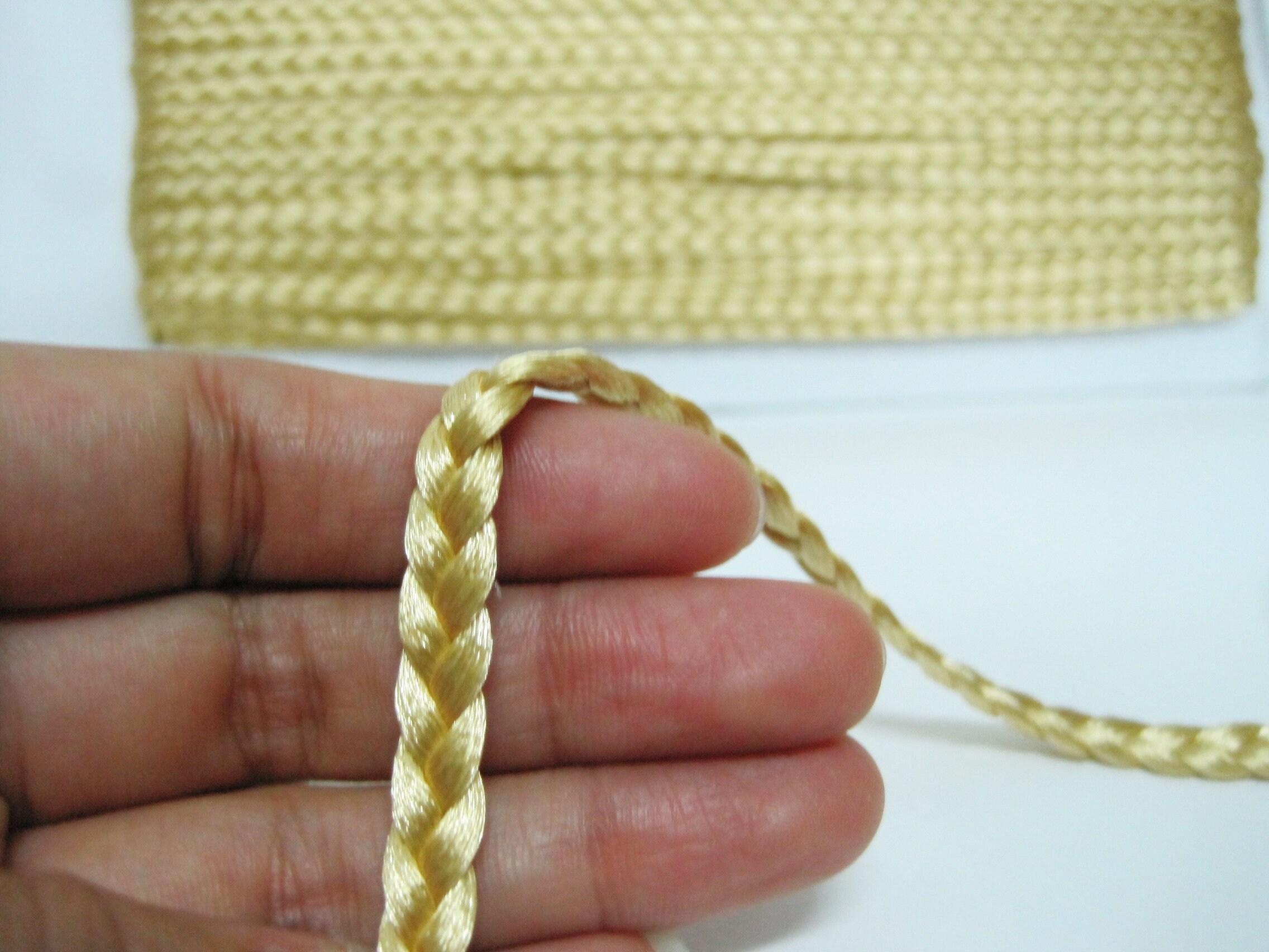 5 Yards 1/4 Braided Cord Gold Cord Flat Braided Cord - Etsy