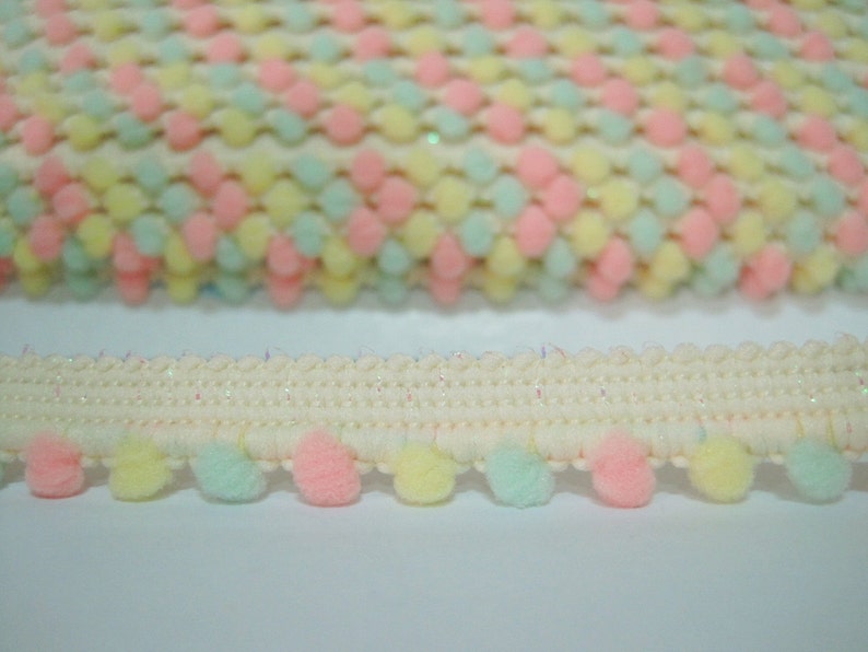 5 Yards Mini Pom Pom Trim Pastel Sparkly pom Size 0.5 Cm - Etsy