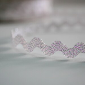 5 Yards 3/8" White Sparkly Rick Rack Trim, Glitter Trim, Ric Rac Trim ...