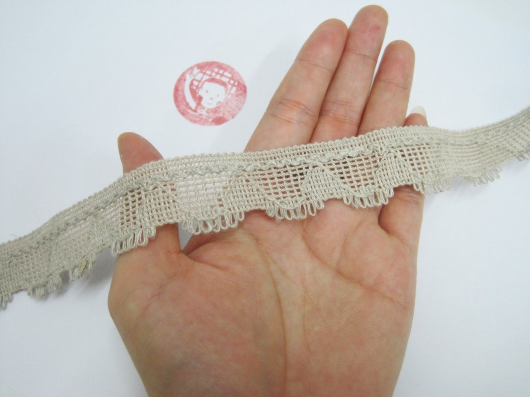 5 Yards 100% Linen Lace, Natural Trim, Wholesale Trims, Linen Lace ...