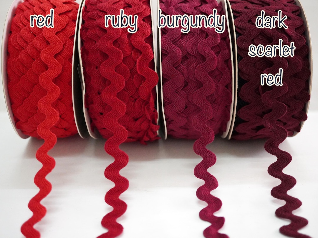 5 Yards 5/8" Red Matte Rick Rack Trim, Red Ric Rac Trim, Rick Rack Lot ...