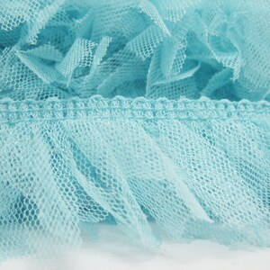 5 Yards Baby Blue Tulle Trim, Chiffon Ruffle Trim, Ruffle Trim, Tulle ...