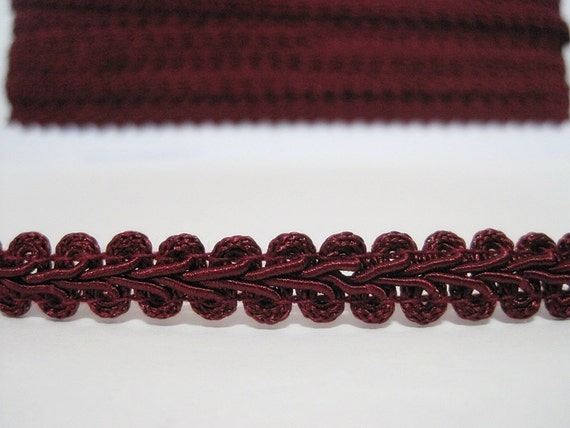 5 Yards 3/8 Burgundy dark Red Gimp Braided Trim Gimp | Etsy