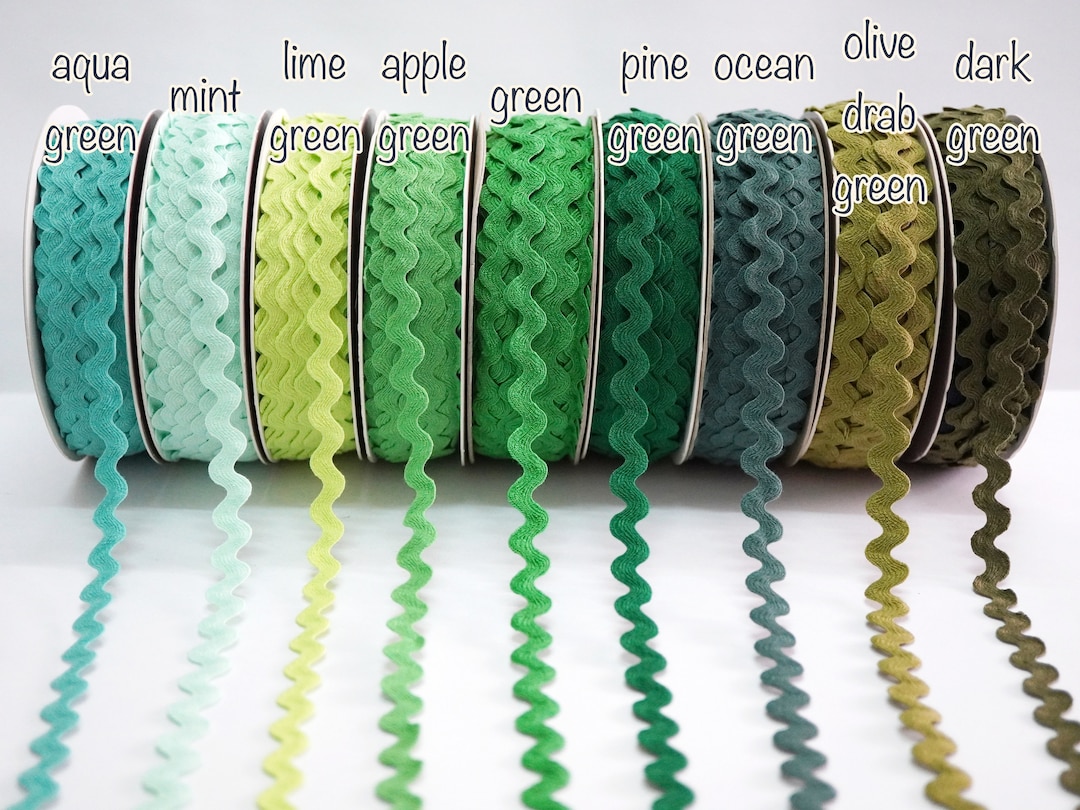 5 Yards 1/2" Green Matte Rick Rack Trim, Mint Ric Rac Trim, Rick Rack ...
