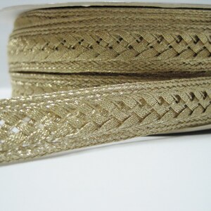 5 Yards 9/16" Light Gold Metallic Braid, Gold Lace, Gold Braid, Gold ...