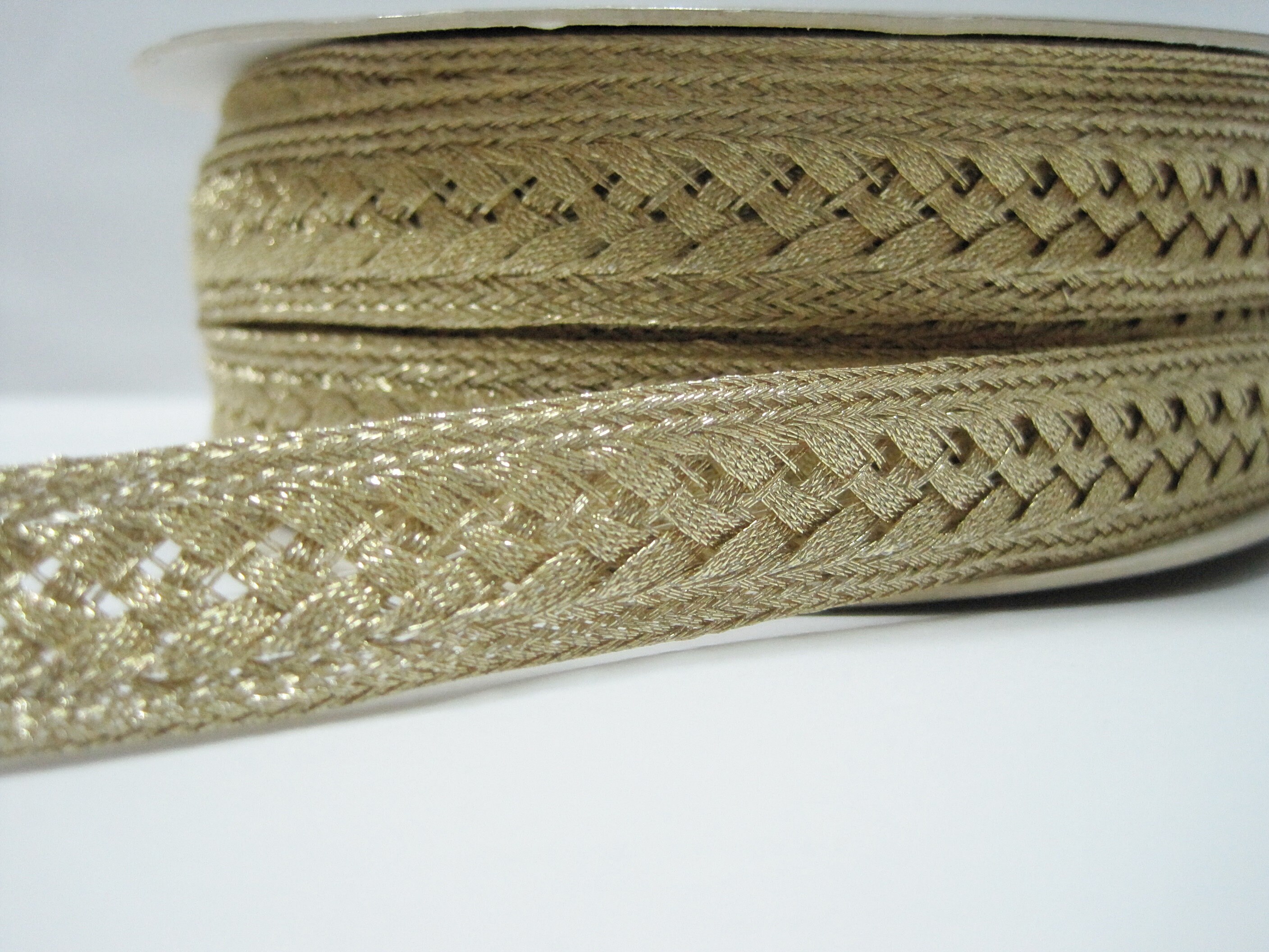 5 Yards 9/16" Light Gold Metallic Braid, Gold Lace, Gold Braid, Gold ...