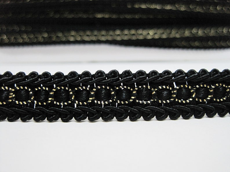5 Yards 1/2 Black Gimp Braid Trim Gimp Braid Braided | Etsy