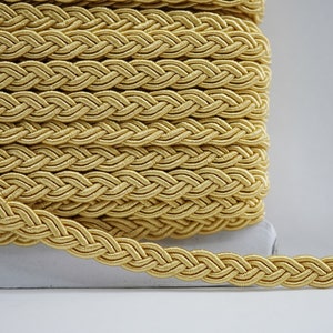 5 Yards 1/4" Gold Braided Cord, Gold Cord, Flat Braided Cord, Flat Cord ...