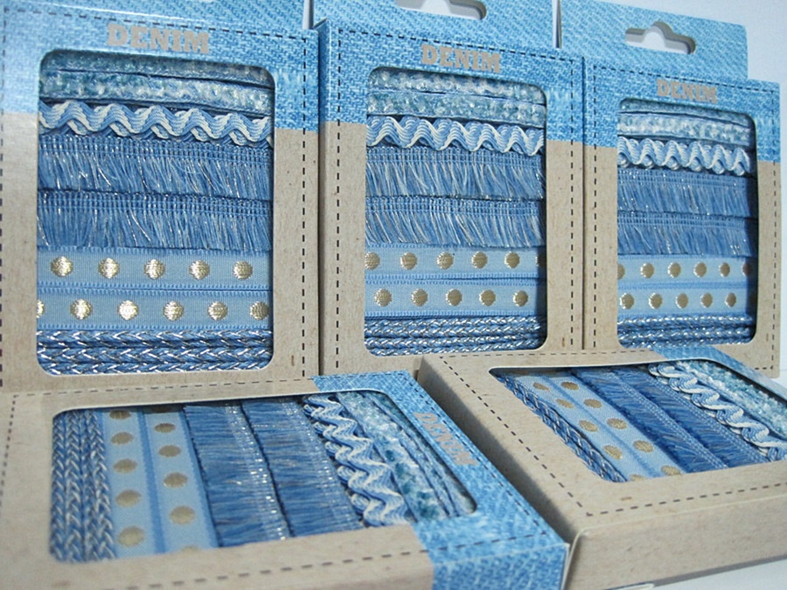 Denim Trim Set 3 Trim Set Blue Trim Denim Ribbon Assorted - Etsy