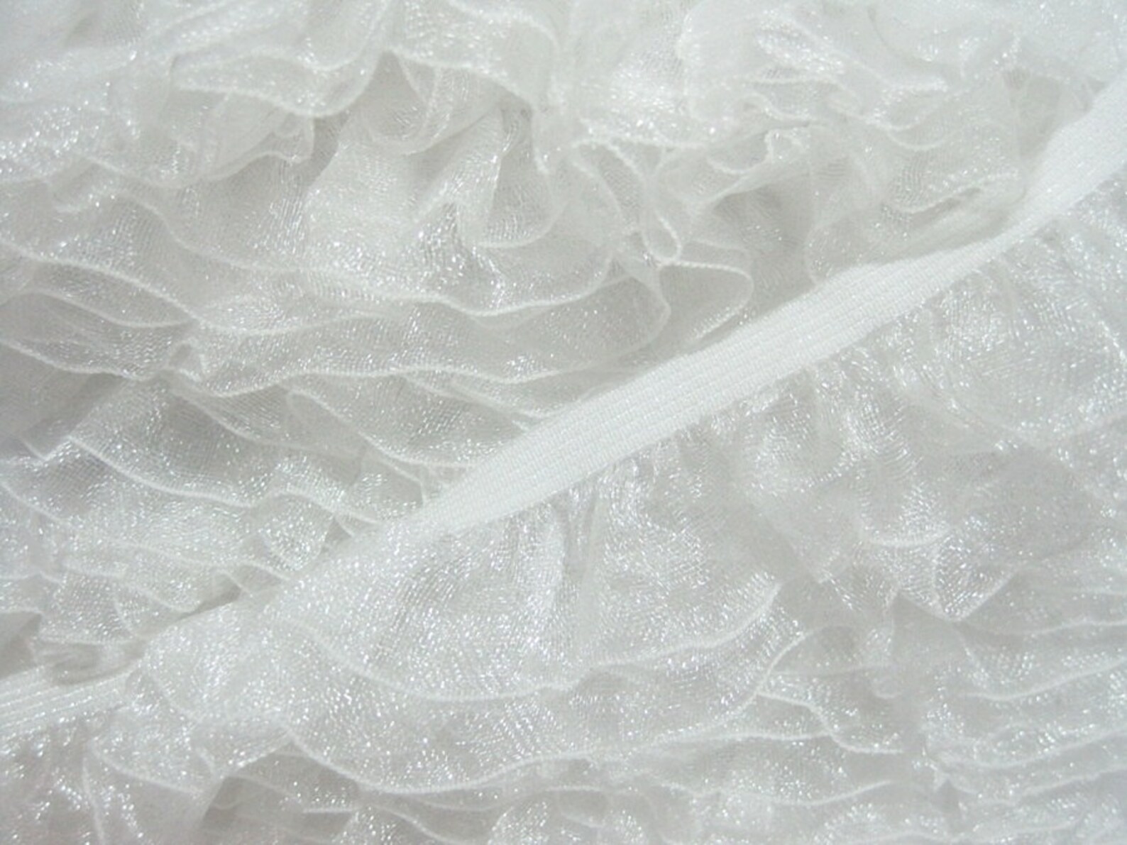 5 Yards White Organza Ruffle Elastic Trim 2-layers Chiffon | Etsy