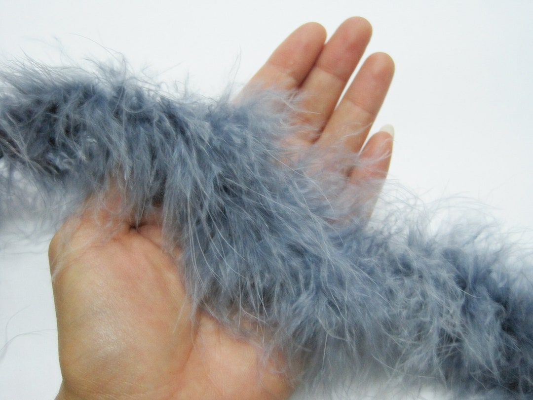 1 Yard 2.5" Feather Trim, Gray Feather Trim, Ostrich Feather Trim ...