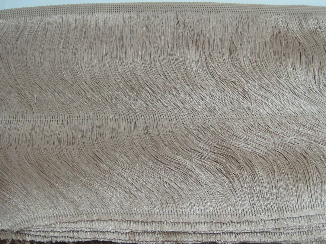 1 Yard 4" to 10" Beige Chainette Fringe, Beige Trim, Fringe Tassel Trim ...