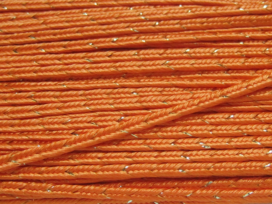 5 Yards 3 Mm Orange-red Soutache Braid With Gold Metallic - Etsy