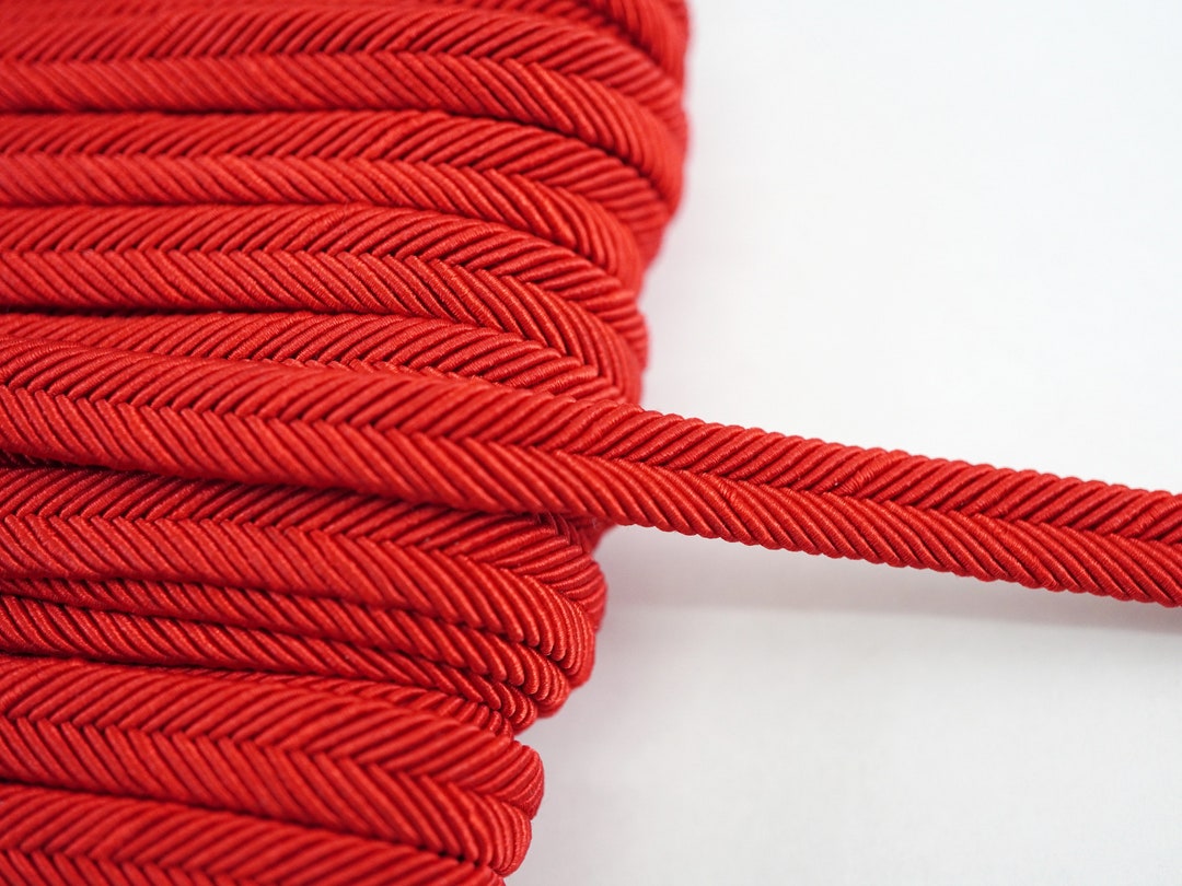 5 Yards 10 Mm Red Soutache Cord, Soutache Braid, Shiny Cord, Flat Cord ...