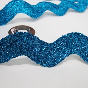 5 Yards Aqua Blue Jumbo Metallic Rick Rack Trim, Metallic Rick Rack ...