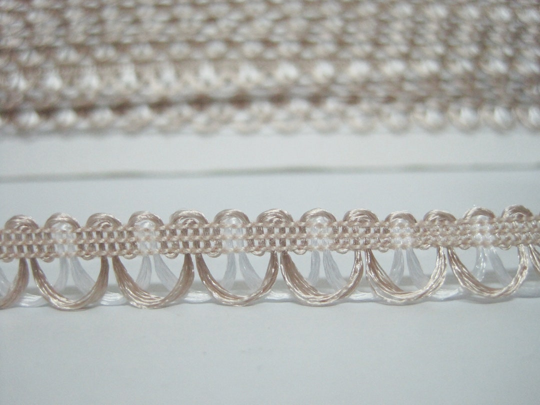 5 Yards Beige-white Scallop Loop, Loop Trim, Braided Trim, Picot Braid ...