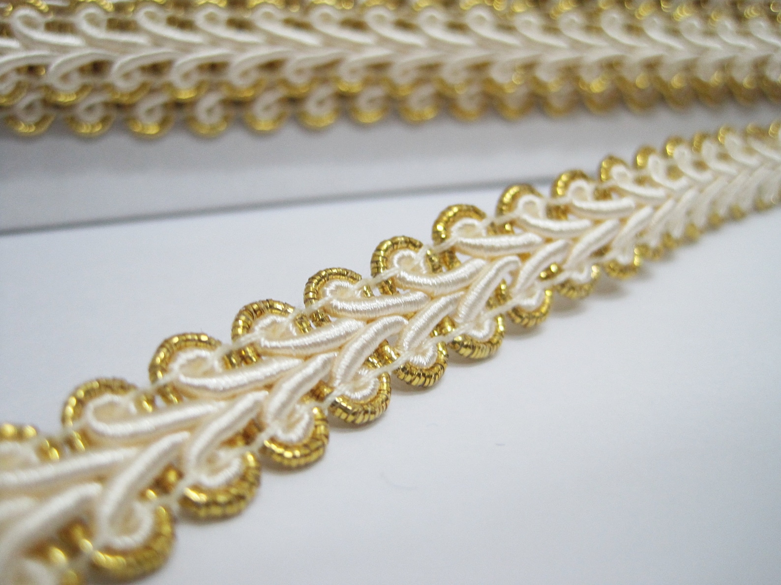 5 Yards 1/2 Cream Gimp Braided Gold Metallic Edge Trim - Etsy