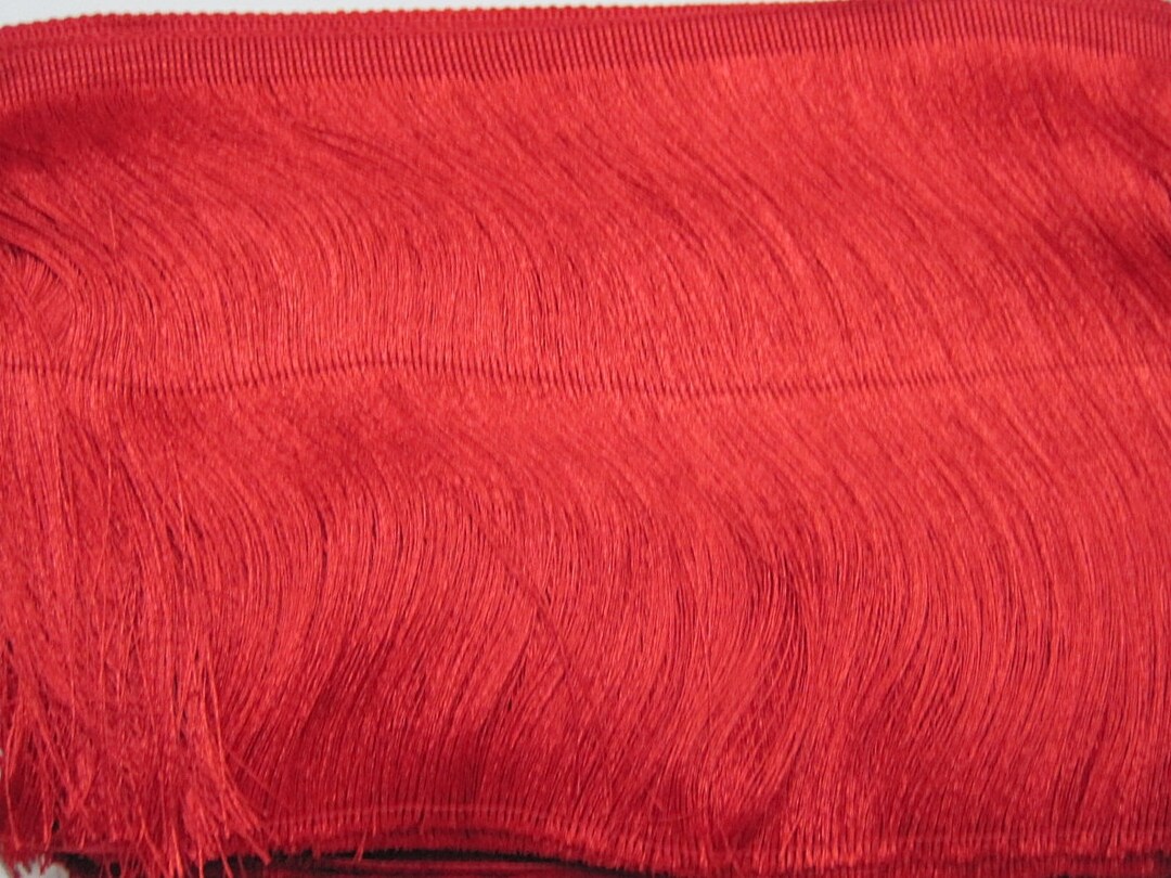 1 Yard 4" to 10" Red Chainette Fringe, Red Trim, Fringe Tassel Trim ...