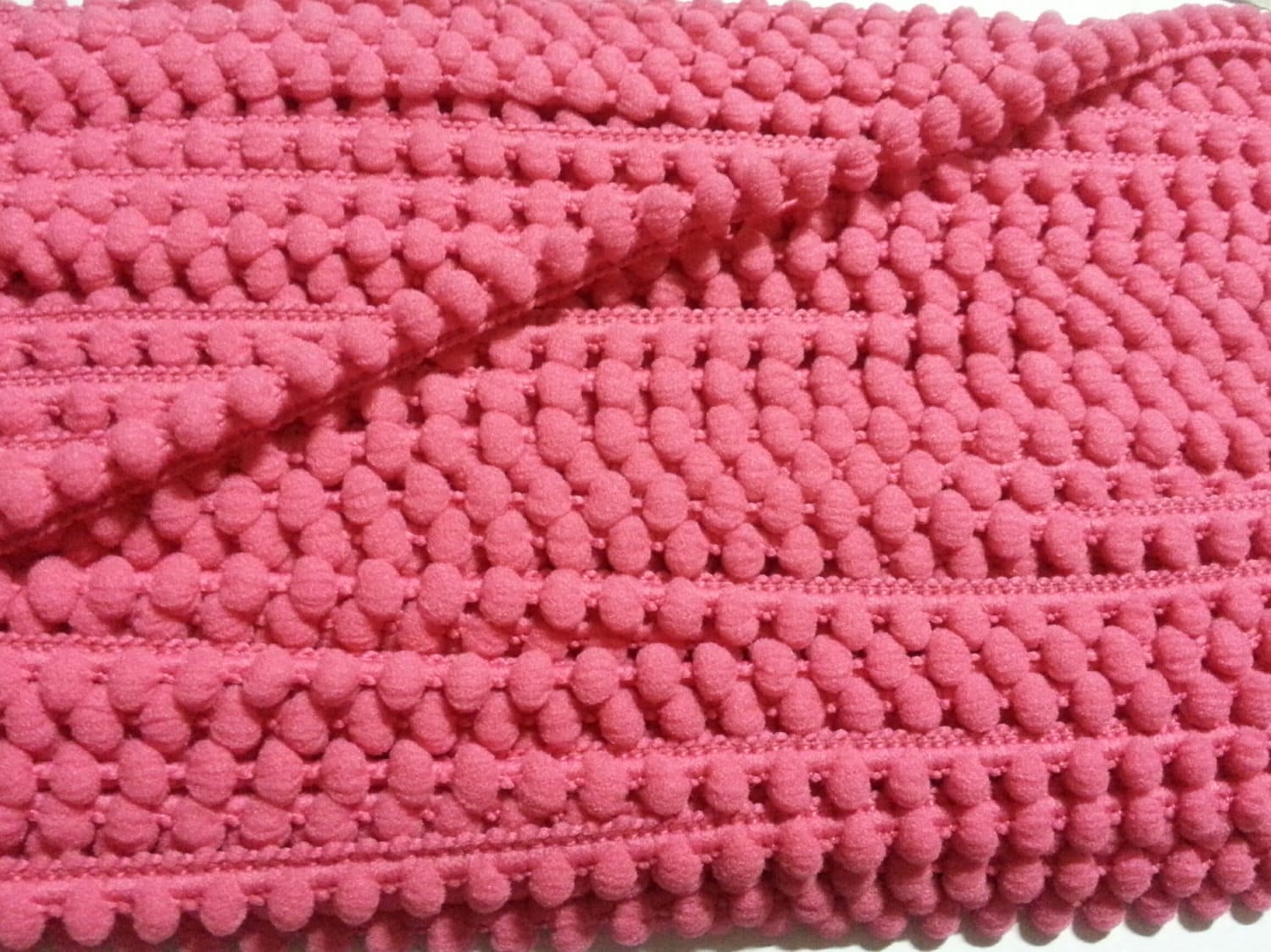 5 Yards Shocking Pink Mini Pom Pom Trim pom Size 0.5 Cm | Etsy