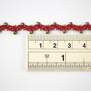 5 Yards Christmas Picot Rick Rack With Gold Metallic, Tiny Rick Rack ...