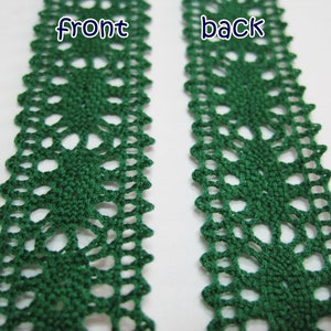 5 Yards 1" Green Tone Crochet Lace Trim, Teal Lace Trim, Crochet Lace ...