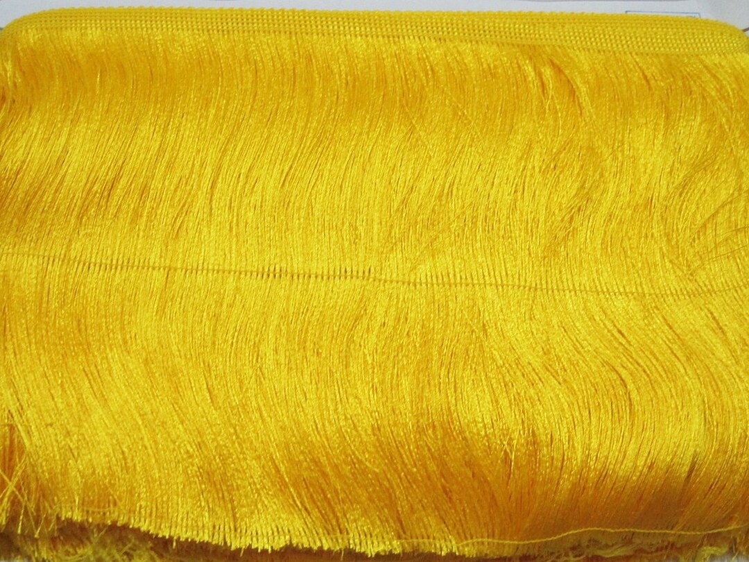 1 Yard 4" to 10" Bright Yellow Chainette Fringe, Yellow Trim, Fringe ...