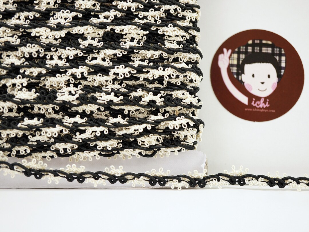 5 Yards Black Picot Braid, Picot Trim, Picot Braid, Rococo Trim, Rococo ...