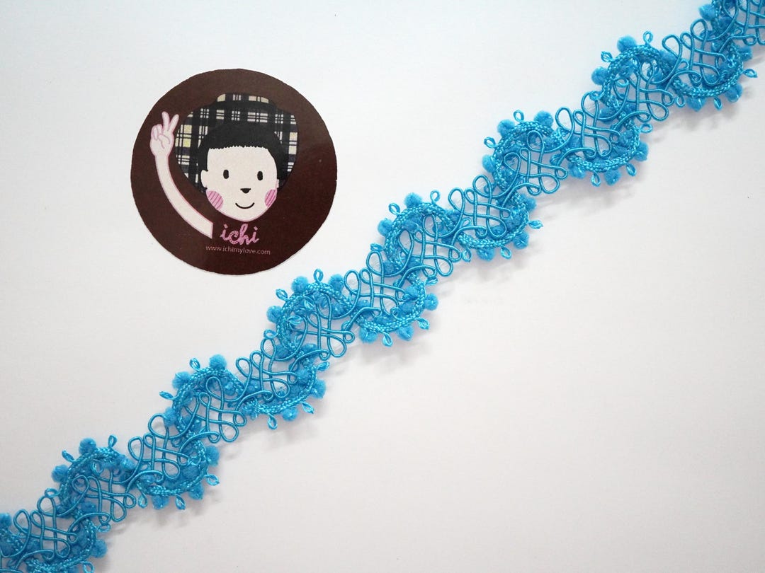 5 Yards Turquoise Picot Rick Rack Trim, Picot Braided Trim, Rick Rack ...