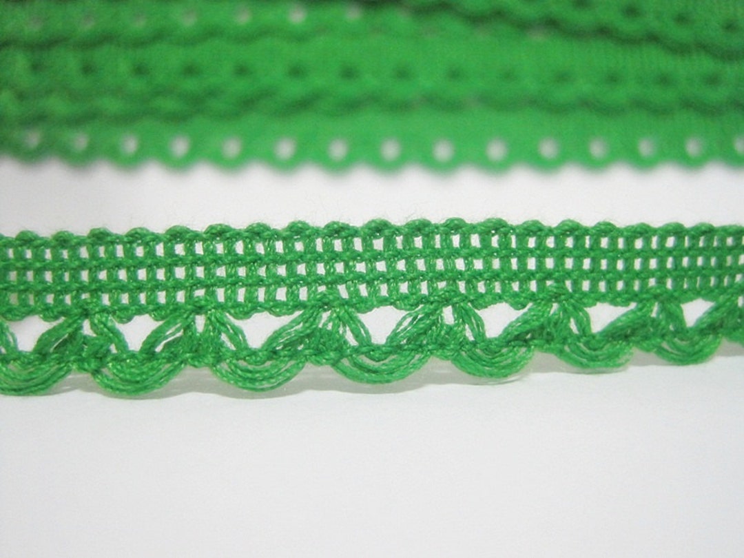 5 Yards Green Lace Trim, Lace Trim, Crochet Lace Trim, Cotton Lace Trim ...