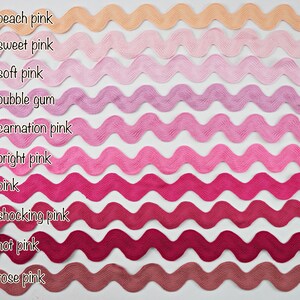 Peach Pink Crocheted Rick Rack Trim, Handmade Crochet Lace, Jumbo Rick ...