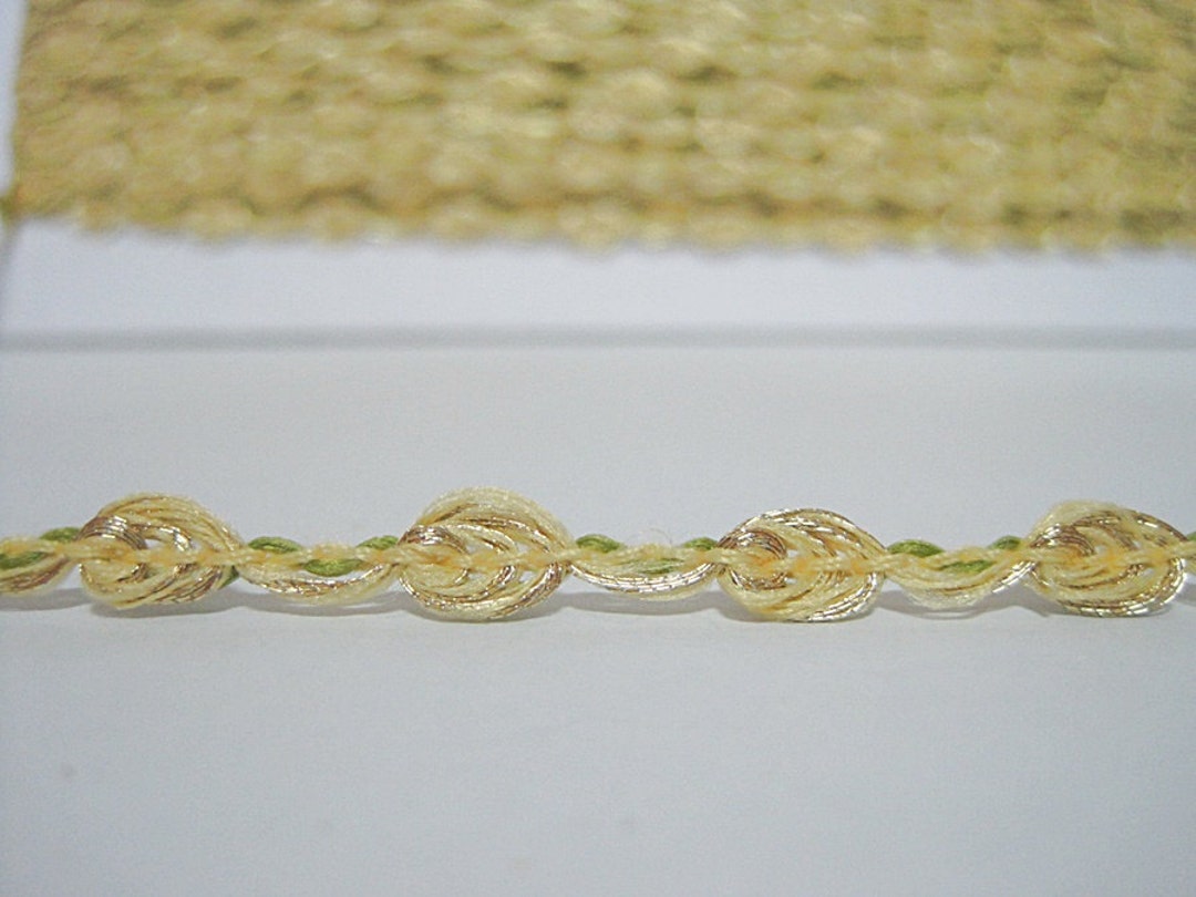 5 Yards Gold Flower Braided, Gold Ribbon, Wholesale Ribbon, Gold Trim ...