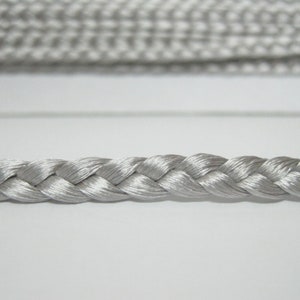 5 Yards 1/4" Silver Braided Cord - Etsy