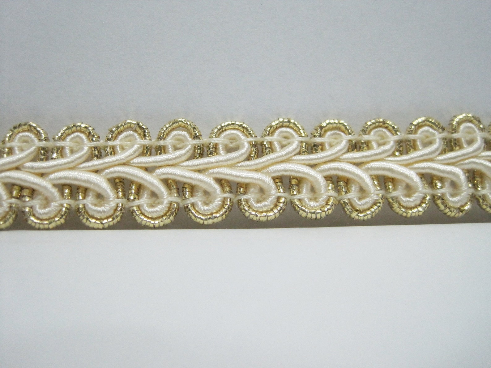 5 Yards 1/2 Cream Gimp Braided Gold Metallic Edge Trim | Etsy